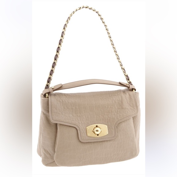 Furla | Bags | Furla Cream Soft Leather Chain Bag Shoulder Or Hand ...